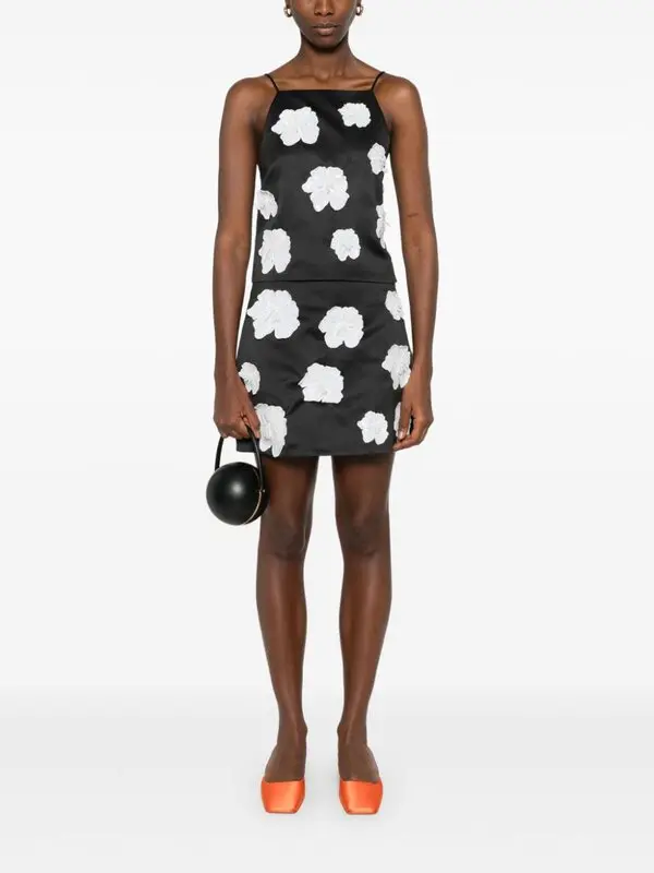ROTATE BY BIRGER CHRISTENSEN Floral Appliqué Mini Skirt