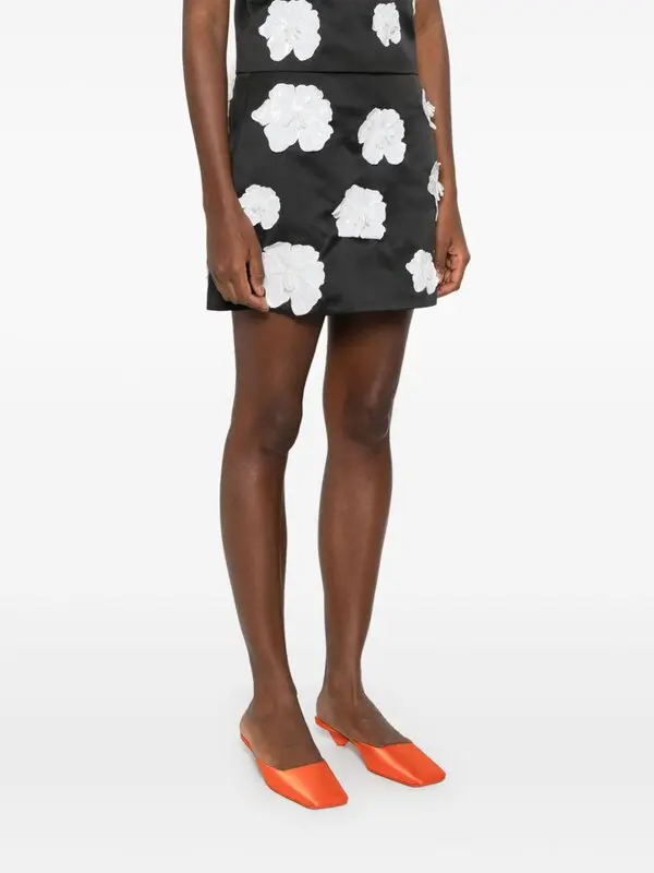ROTATE BY BIRGER CHRISTENSEN Floral Appliqué Mini Skirt