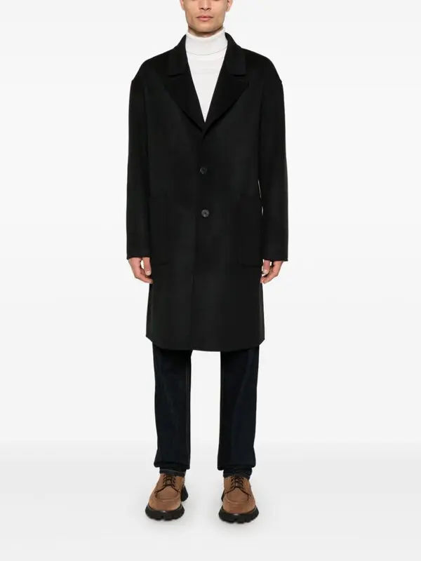 CENERE GB Single-breasted Mid-length Coat - Black