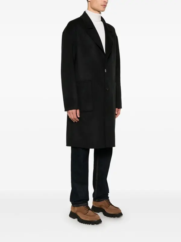 CENERE GB Single-breasted Mid-length Coat - Black