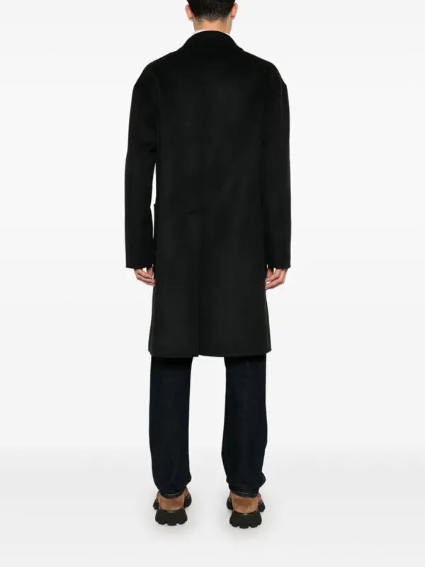CENERE GB Single-breasted Mid-length Coat - Black