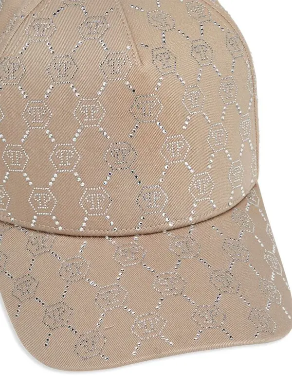 Philipp Plein Crystal-embellished Baseball Cap - Neutrals