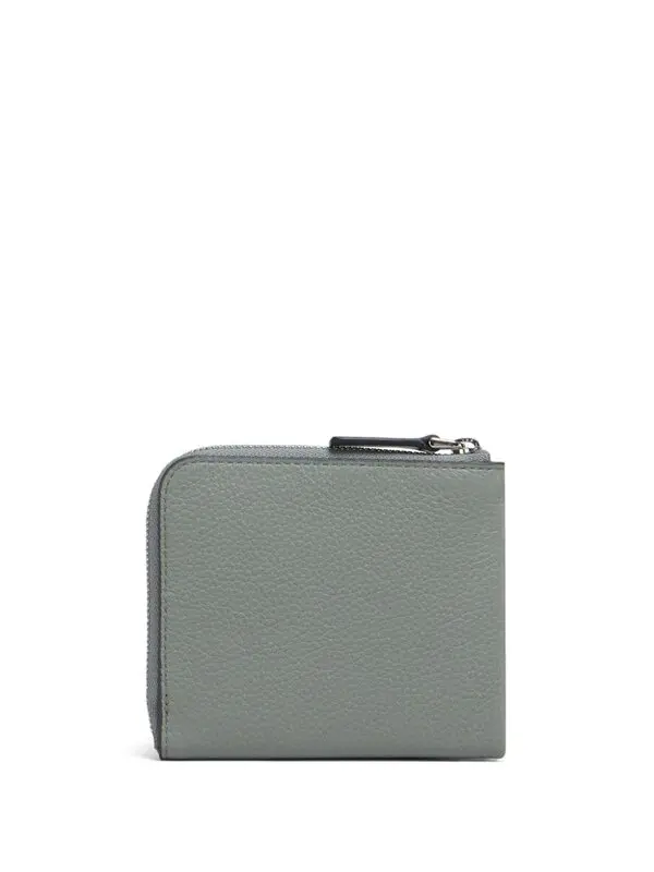 Marni Leather Zip-around Wallet With Mending-embroidery - Blue