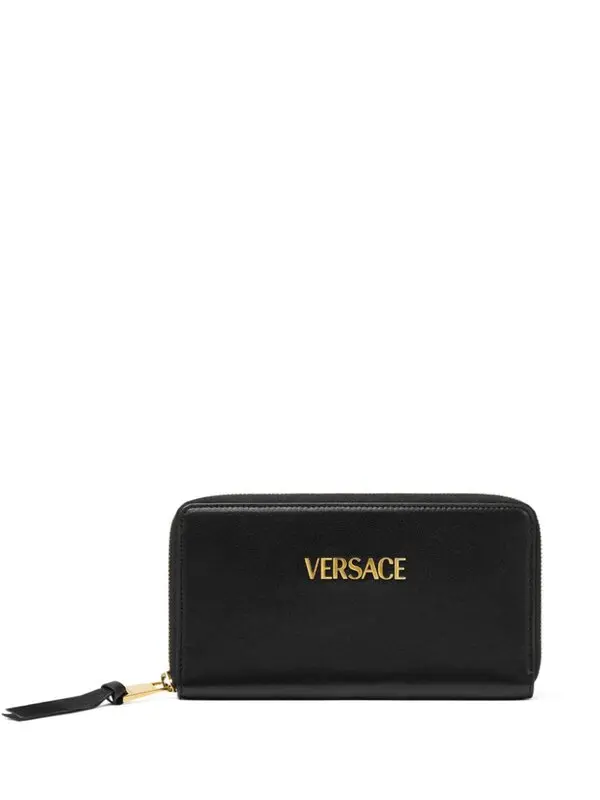 Versace Tag Long Wallet - Black