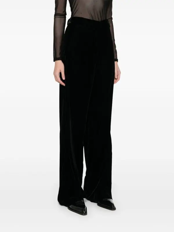 BLANCA VITA Wide-leg Velvet Trousers