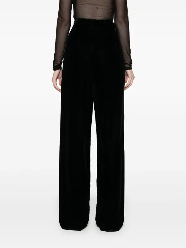 BLANCA VITA Wide-leg Velvet Trousers