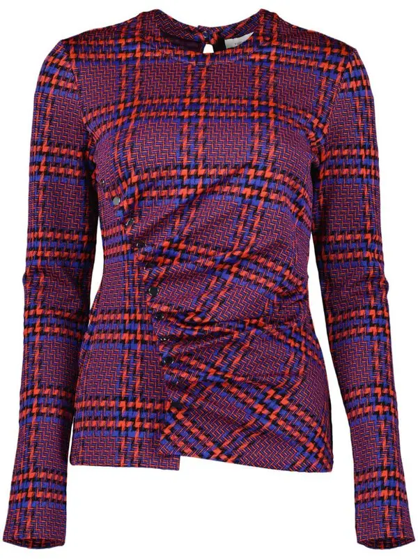 Rabanne Geometric-print Blouse - Red