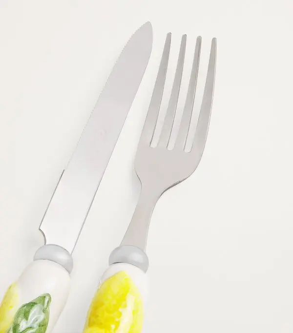 LES-OTTOMANS Ceramic Lemon 4-piece Cutlery Set
