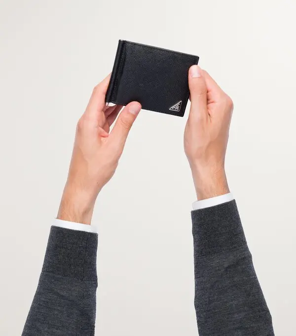 Prada Saffiano Leather Bi-fold Wallet - Black