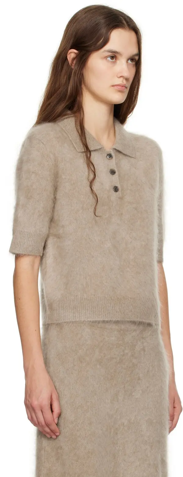LISA YANG - LISA YANG Taupe Carolyn Polo