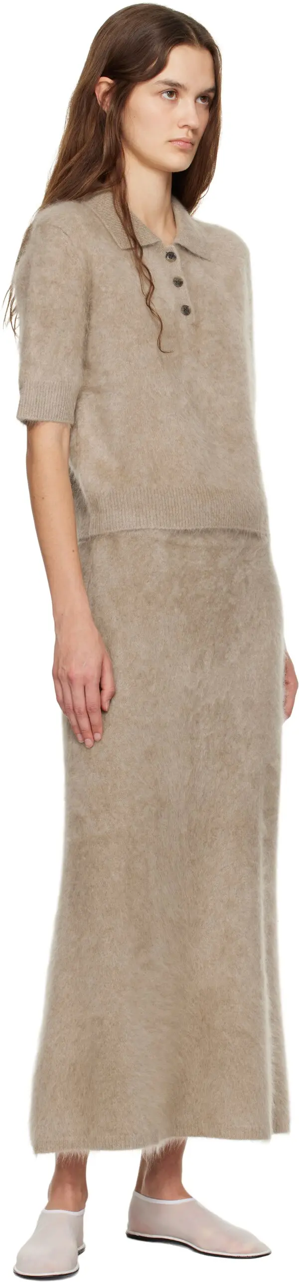 LISA YANG - LISA YANG Taupe Carolyn Polo