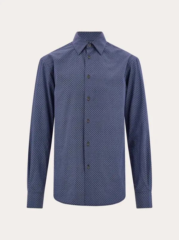 FERRAGAMO Monogram Shirt - Blue