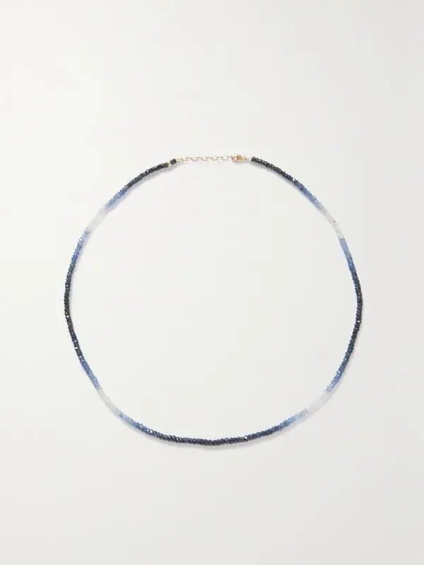 Jia Jia Gold Sapphire Beaded Necklace - Blue