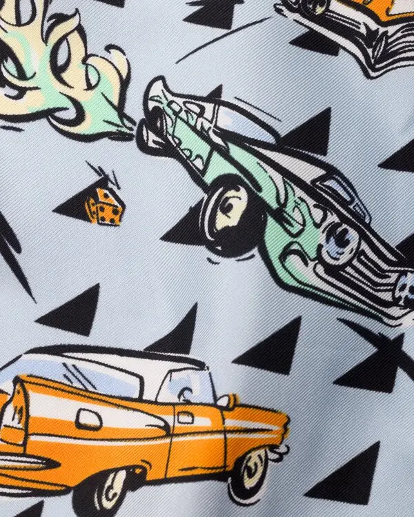 Prada Printed Silk Twill Scarf 55 - Black