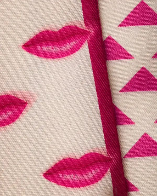 Prada Printed Silk Twill Skinny Scarf - Pink
