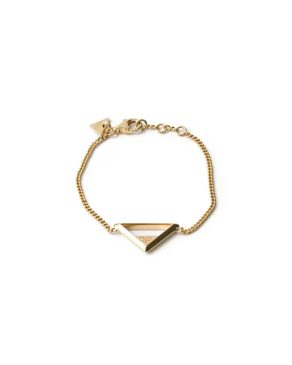 Prada Metal Triangle Logo Bracelet