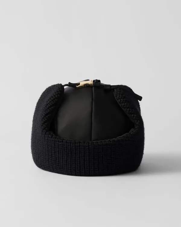 Prada Re-nylon And Wool Trapper Hat