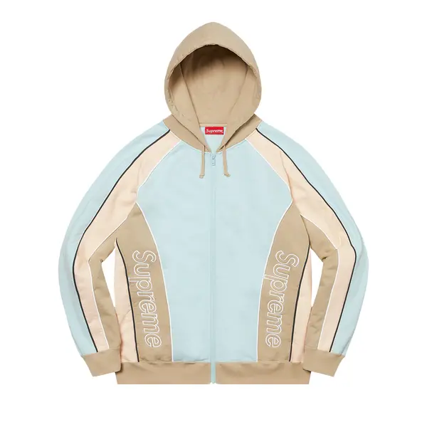 Supreme Track Paneled Zip Up Hooded Sweatshirt