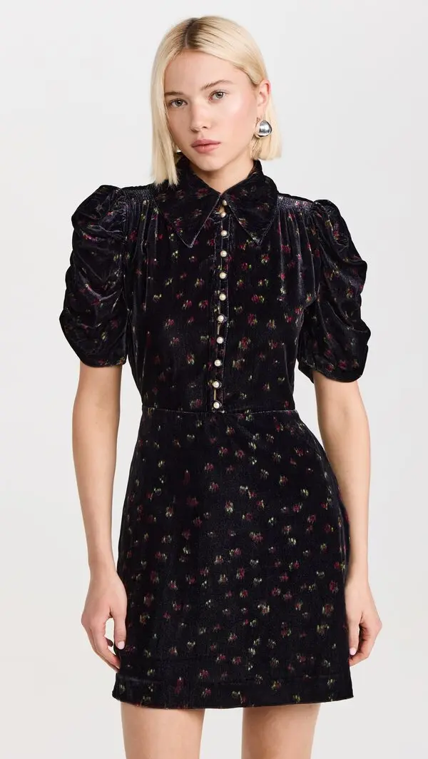 Sea Lia Floral Velvet Mini Dress In Multi - 70% Off | Editorialist