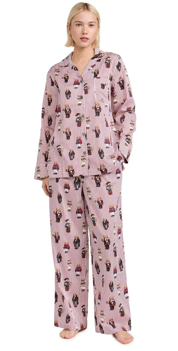 Polo Ralph Lauren Polo Bear Motif Pajama Set - Snowfall Bear Print