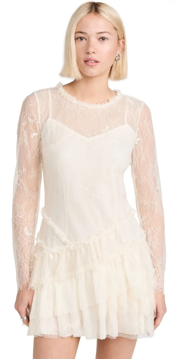 LoveShackFancy Amberleigh Lace Mini Dress