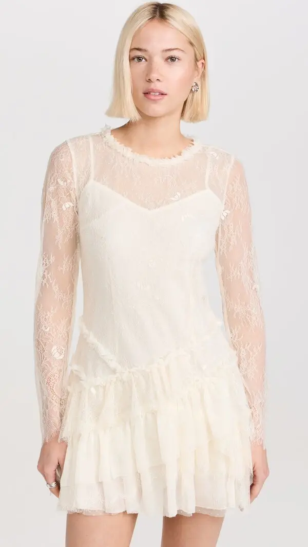 LoveShackFancy Amberleigh Lace Mini Dress