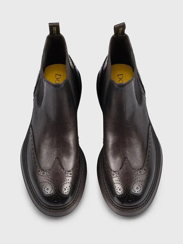 DOUCAL'S Chelsea Boots With Broguing - Dark