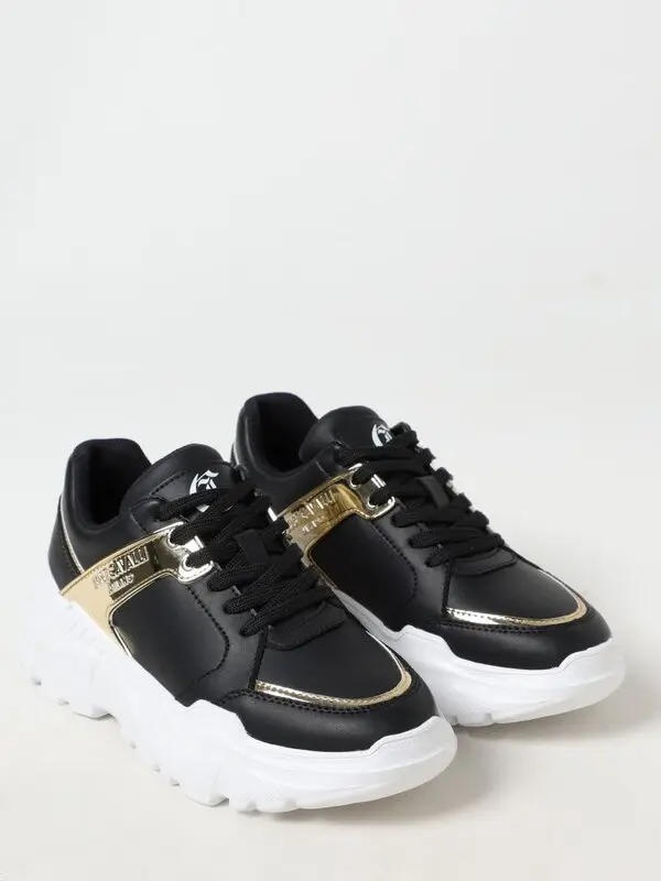 Just Cavalli Lace Up Sneakers With Metallic Detailing