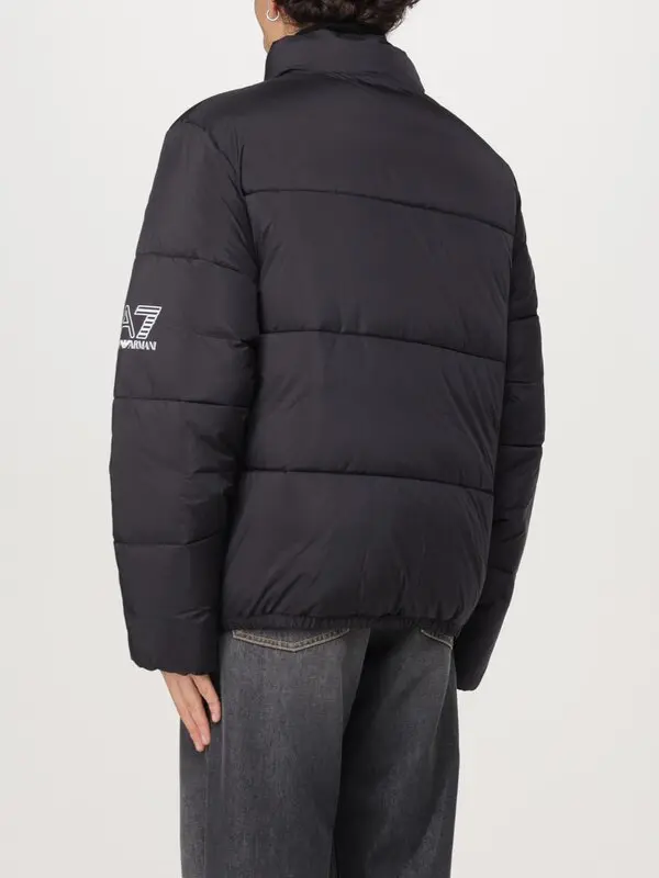EA7 Puffer Jacket With Stand Collar - Black