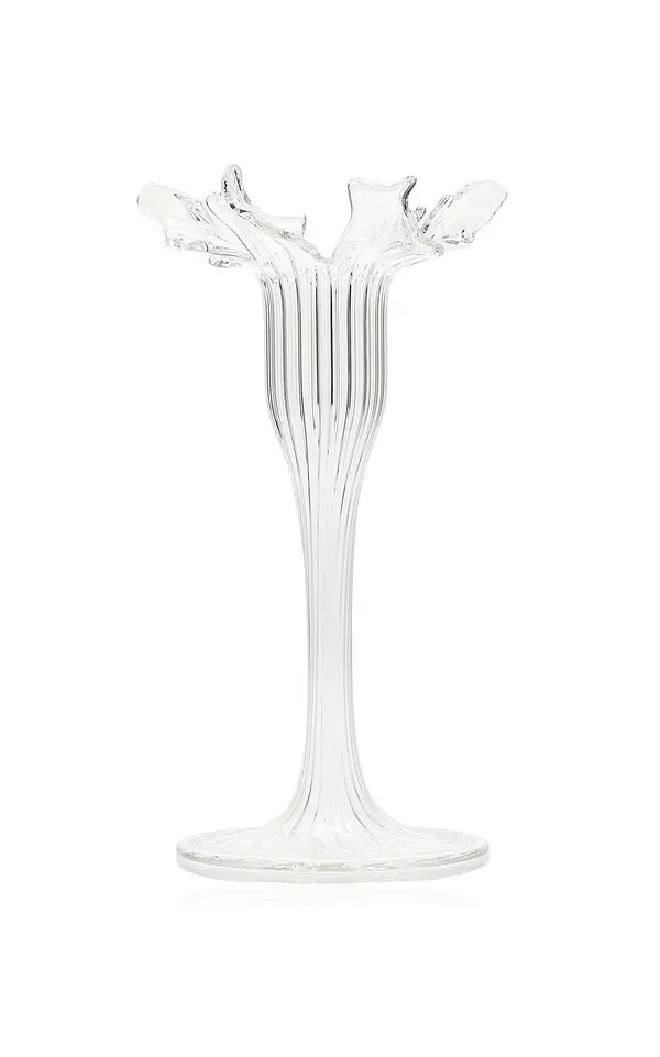 MODA DOMUS Small Floral Glass Candle Stick