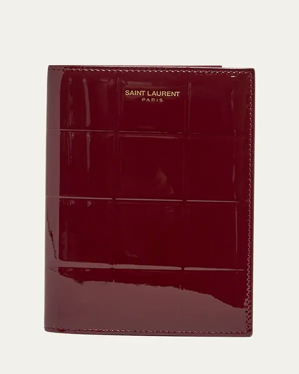 Saint Laurent - Passport Holder In Quilted Patent Leather