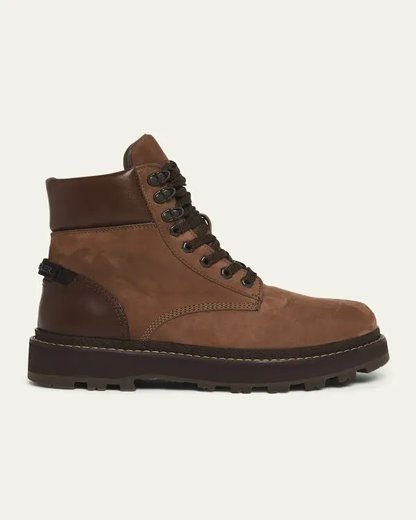 Moncler Peka Suede Ankle Boots - Chocolate | Editorialist