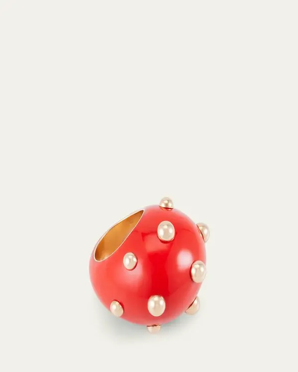 GIORGIO B Goccia Coral Enamel Ring