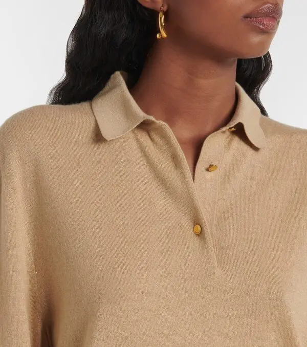 Loro Piana Luciole Cashmere-blend Polo Sweater - Beige