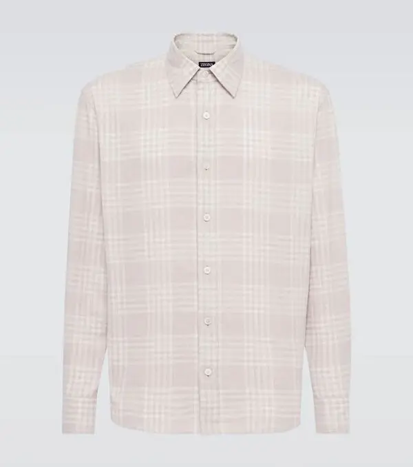 Zegna Checked Cotton Flannel Shirt