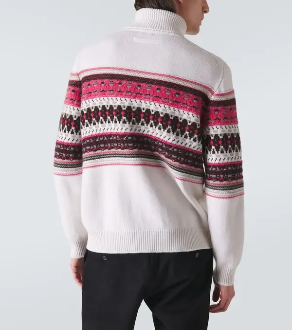 Zegna Intarsia Cashmere Turtleneck Sweater