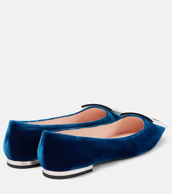 ROGER VIVIER Velvet Ballet Flats - Blue