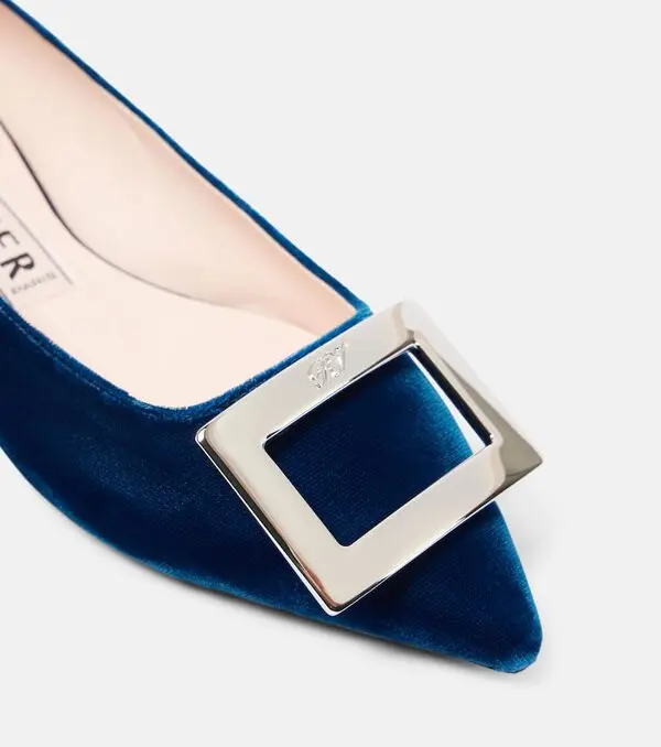 ROGER VIVIER Velvet Ballet Flats - Blue