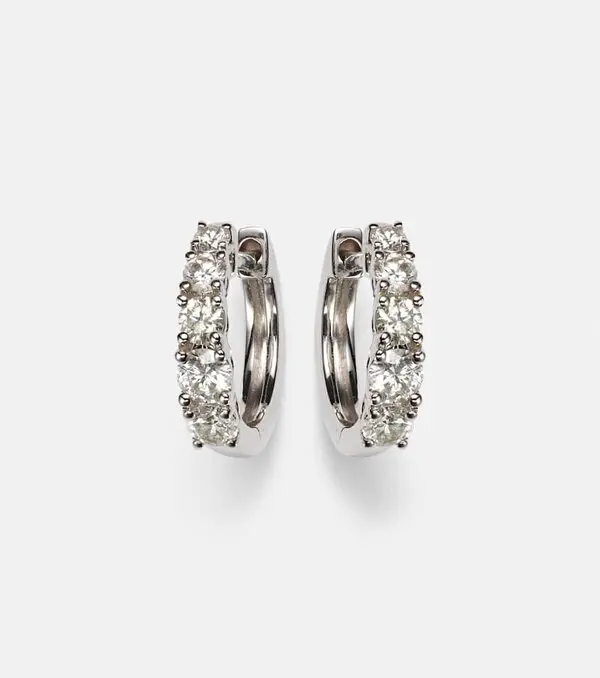 ANITA KO Huggie 18kt Gold Earrings With Diamonds - Silver
