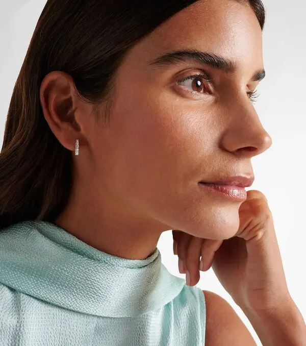 ANITA KO Diamond And White Gold Huggie Earrings
