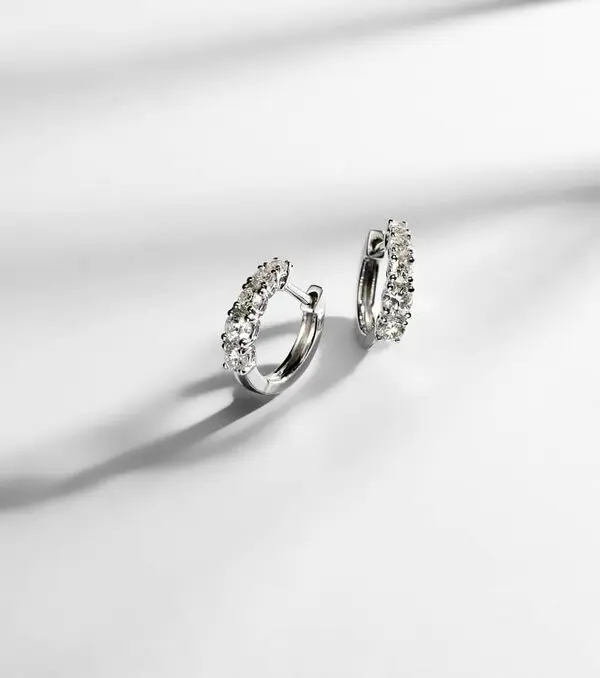 ANITA KO Diamond And White Gold Huggie Earrings