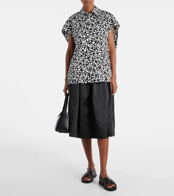 Marni Printed Cotton Poplin Shirt - Black