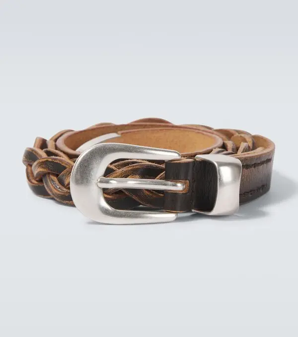 Our Legacy 20mm Braided Leather Belt - Black