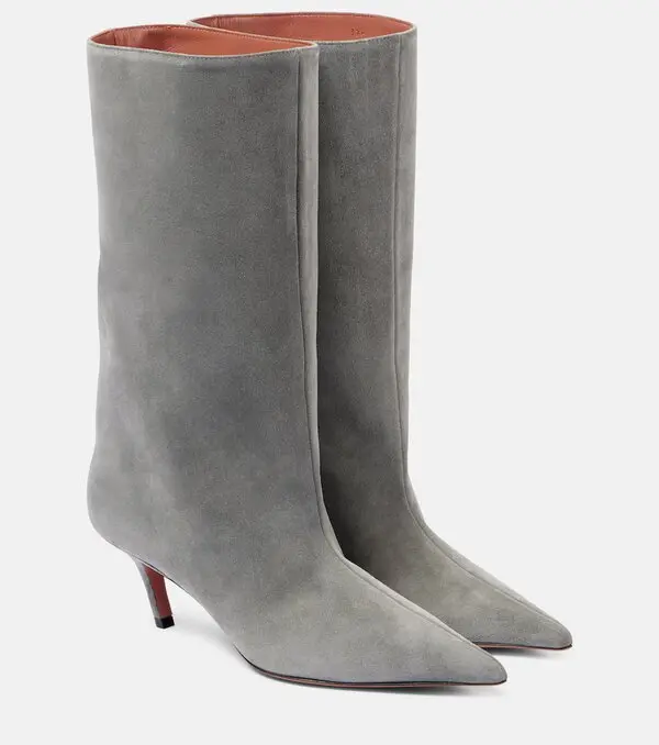 Amina Muaddi Fiona 60 Suede Boots