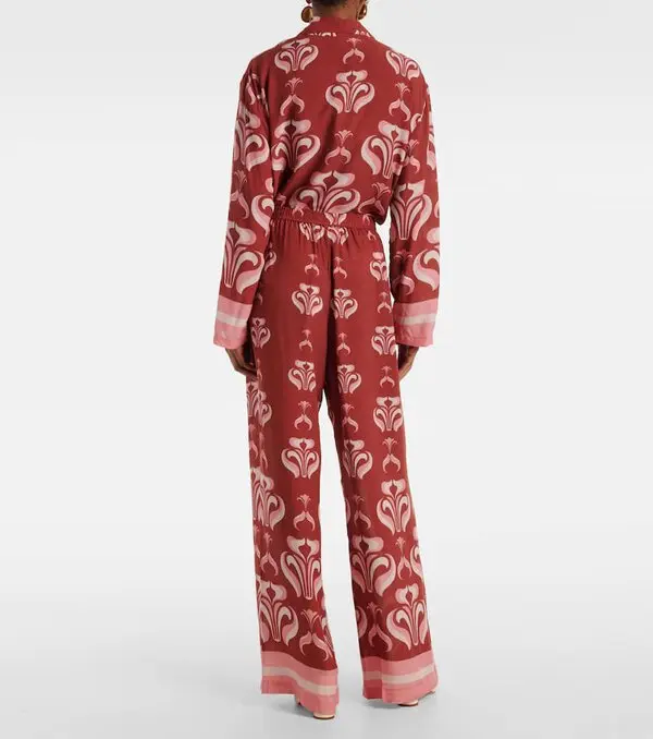 ADRIANA DEGREAS Printed Wide-leg Pants
