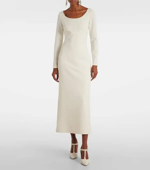 Safiyaa Caped Crepe Midi Dress
