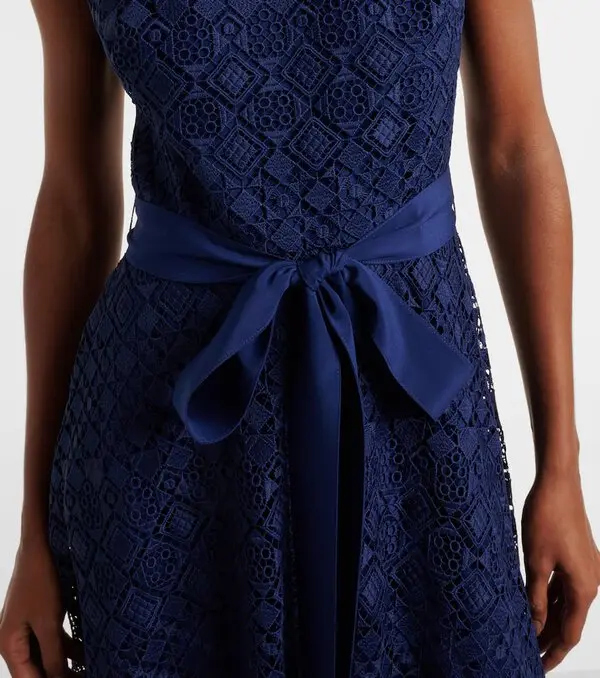 Elie Saab Bow-detail Macrame Midi Dress