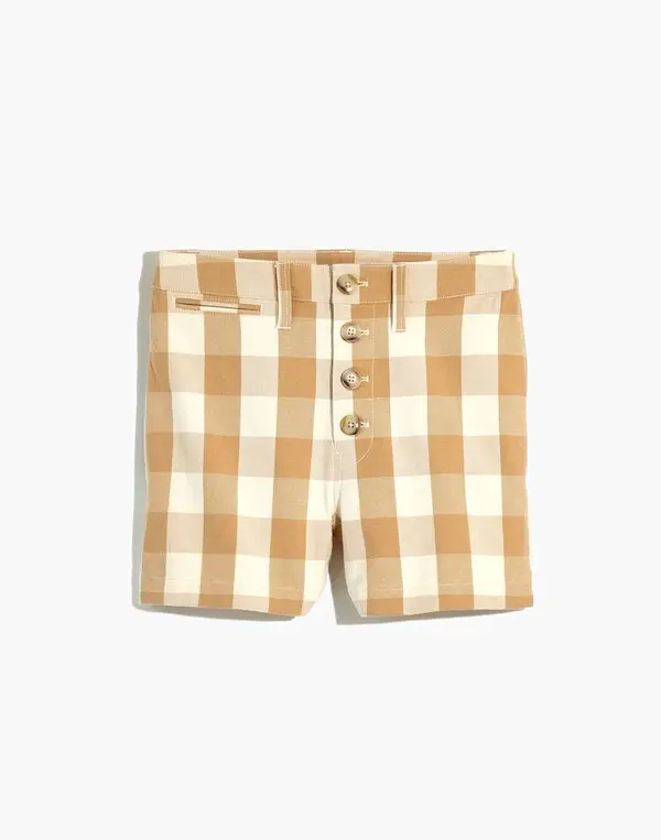 Madewell Emmett Gingham Shorts - Bethany Gingham Earthen Sand