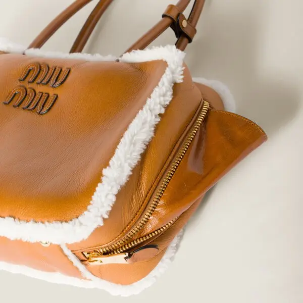 Miu Miu Beau Shearling Top-handle Bag