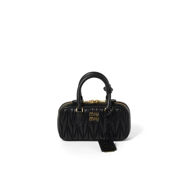 Miu Miu Arcadie Matelassé Nappa Leather Mini-bag - Black